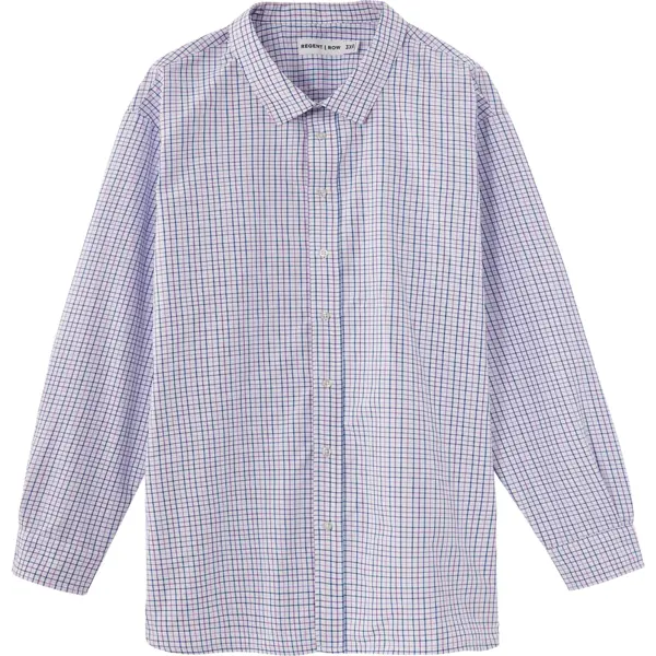REGENT ROW Big And Tall Long Sleeve Stanton Shirt, Tailored Fit - Purple-pink-check