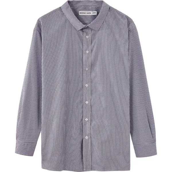 REGENT ROW Big And Tall Long Sleeve Stanton Shirt, Tailored Fit - Traditional-plaid