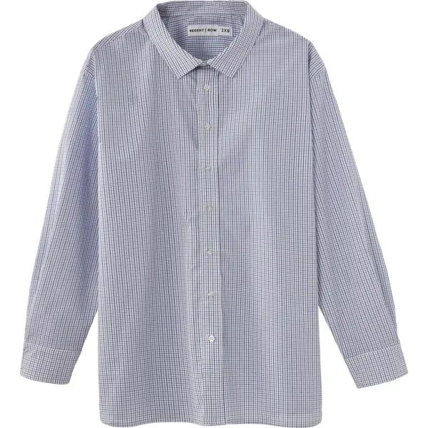 REGENT ROW Big And Tall Long Sleeve Stanton Shirt, Tailored Fit - White-blue-check