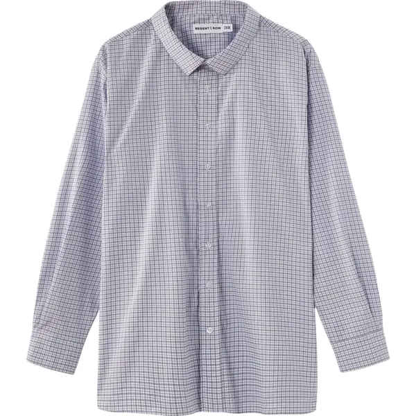REGENT ROW Big And Tall Long Sleeve Stanton Shirt, Tailored Fit - White-grey-plaid
