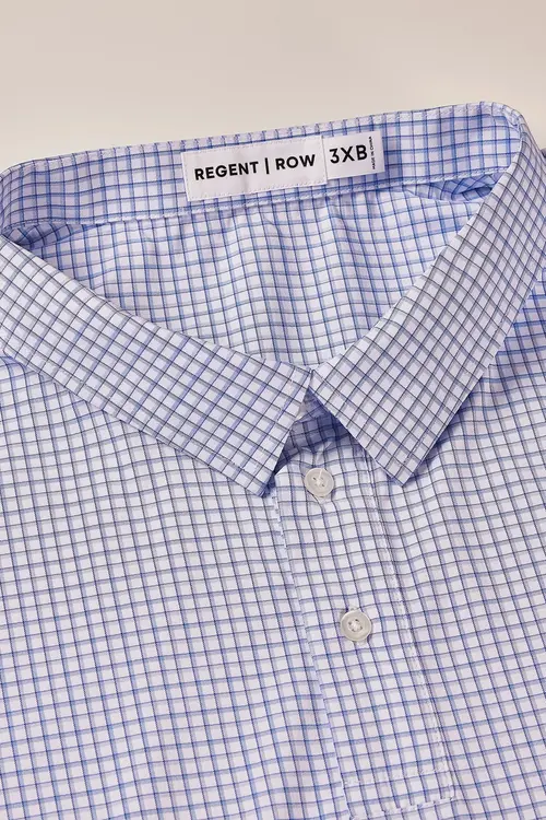 REGENT ROW Big And Tall Stanton Shirt Polo - Blue-check-11