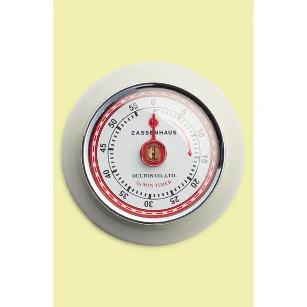ZASSENHAUS Magnetic Retro 60 Minute Kitchen Timer - Cream
