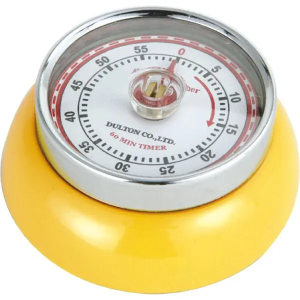 ZASSENHAUS Magnetic Retro 60 Minute Kitchen Timer - Yellow