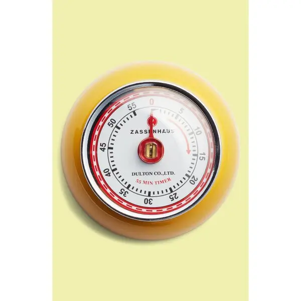 ZASSENHAUS Magnetic Retro 60 Minute Kitchen Timer - Yellow