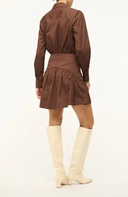 Staud Rocco Long Sleeve Minidress - Earth
