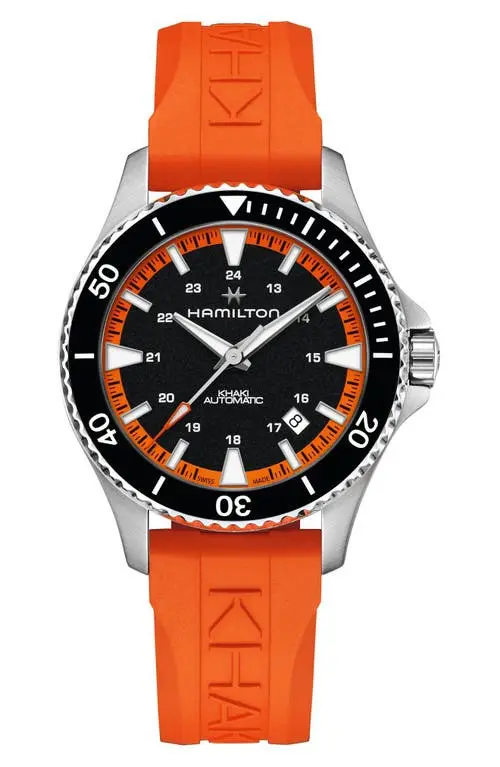 Hamilton Khaki Scuba Automatic Bracelet Watch - Black/ Orange