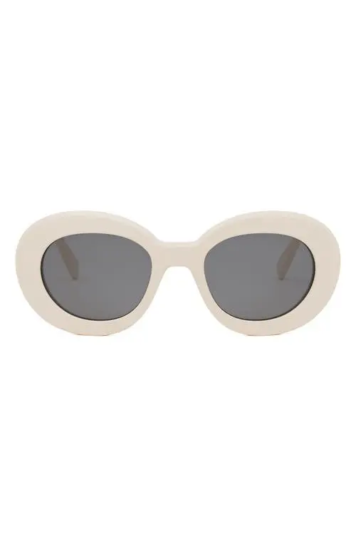 Celine Triomphe 53mm Round Sunglasses - Ivory / Smoke