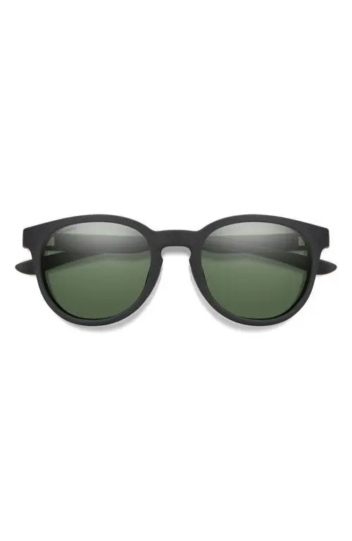 SMITH Eastbank Round Frame Sunglasses - Black / Chromapop Gray Green