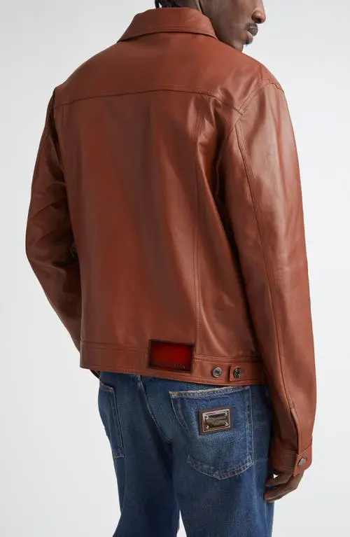 Dolce & Gabbana Leather Trucker Jacket