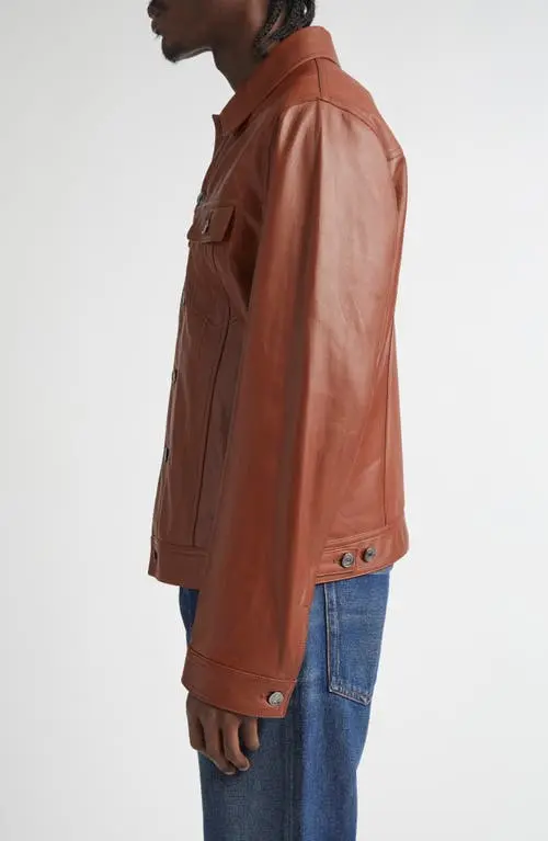 Dolce & Gabbana Leather Trucker Jacket