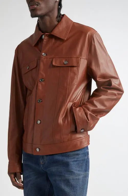 Dolce & Gabbana Leather Trucker Jacket