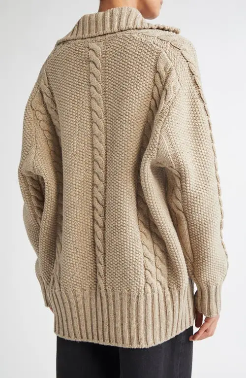 TEURN STUDIOS Cable Knit Merino Wool Sweater