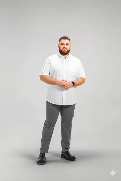 REGENT ROW Men’s Big And Tall Commuter Shirt, Short Sleeve Button Down, Tailored Fit, Spread Collar, Performance Fabric - White