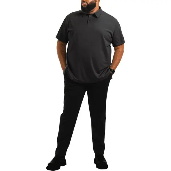 REGENT ROW Big And Tall Casual Commuter Tech Polo - Black