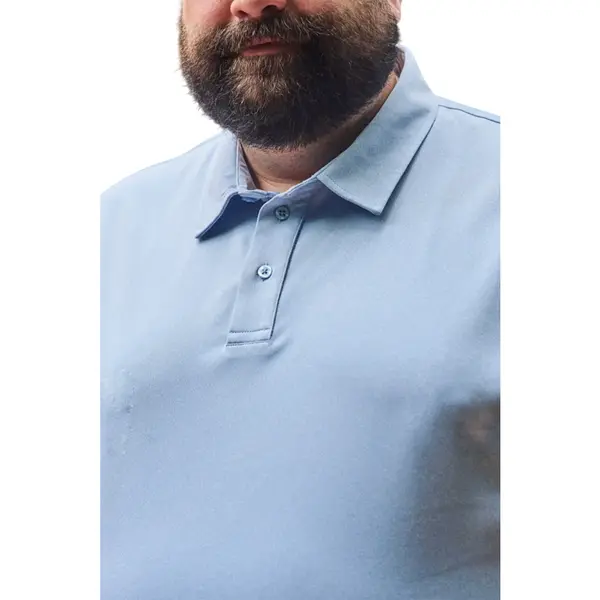 REGENT ROW Big And Tall Casual Commuter Tech Polo - Heather Blue