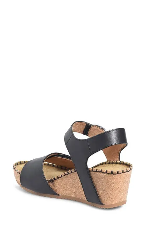COMFORTIVA Eldorah Platform Wedge Sandal - Black