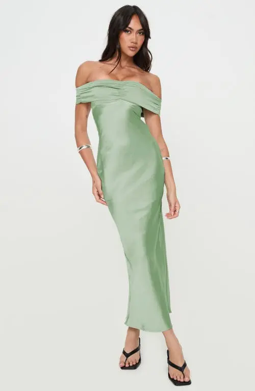 Princess Polly Sadee Off-the-shoulder Satin Dress