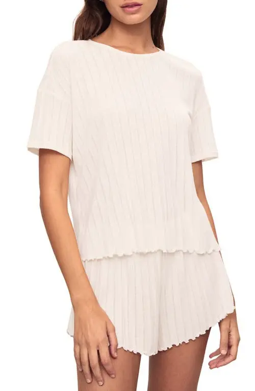 Eberjey Pointelle Rib Pajama Top - Ivory