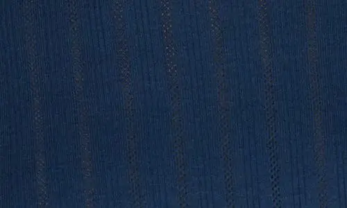 Eberjey Pointelle Rib Pajama Top - Navy