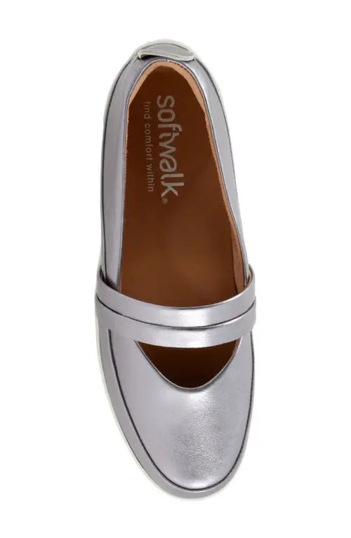 Softwalk Devon Mary Jane Flat - Pewter
