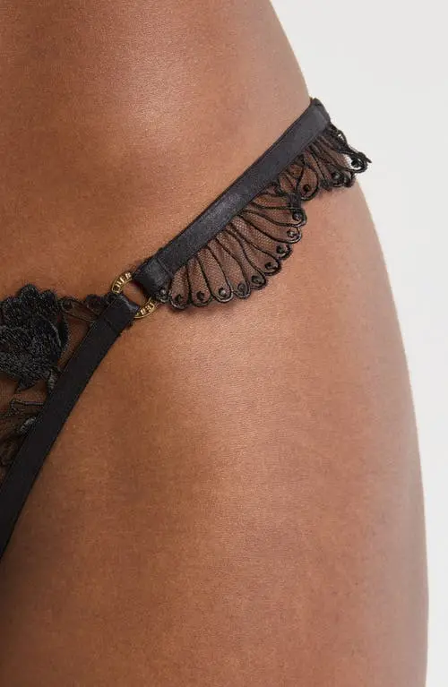 Bluebella Gabriella Embroidered Mesh Thong - Black