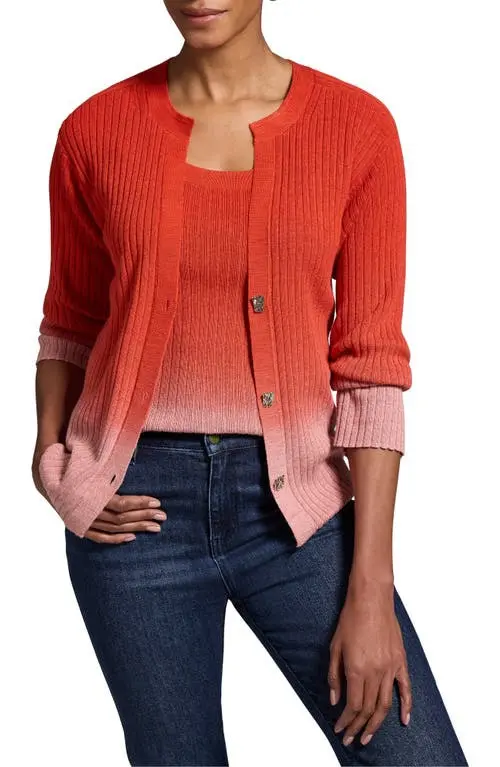 NIC+ZOE Ombrè Ribbed Cardigan