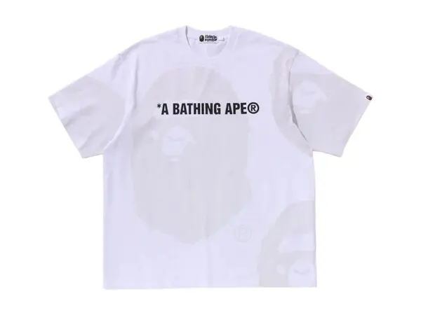 A BATHING APE Water Print Ape Head Relaxed Fit Tee - White