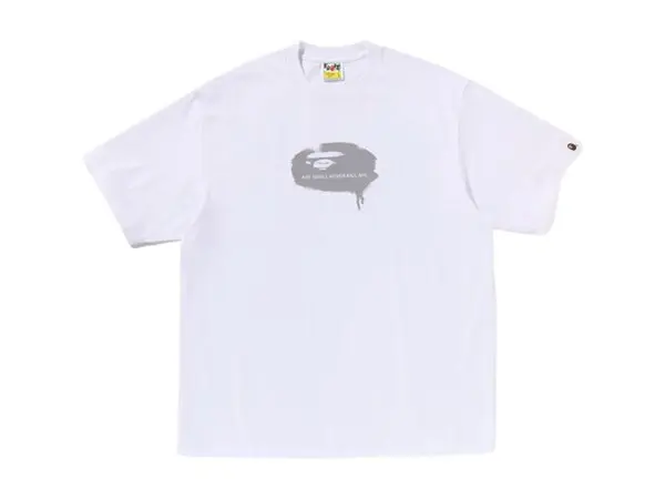 A BATHING APE Graffiti Ape Head Logo Relaxed Fit Tee Shirt - White