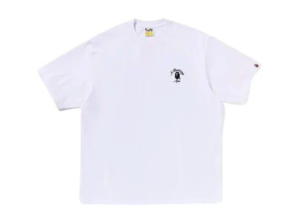 A BATHING APE One Point College Relaxed Fit Tee Shirt - White