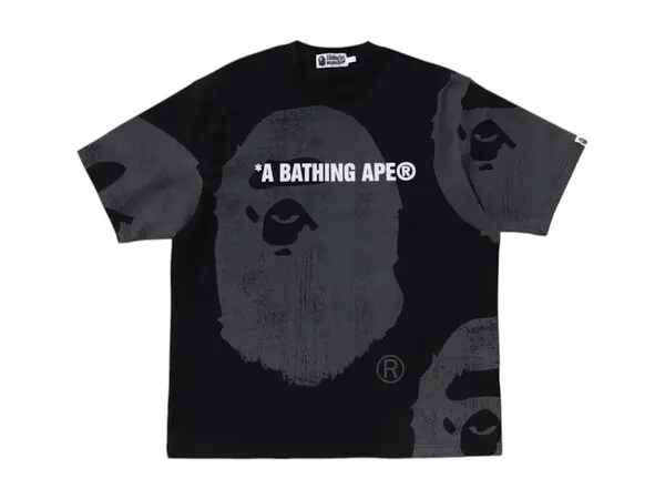 A BATHING APE Water Print Ape Head Tee - Black