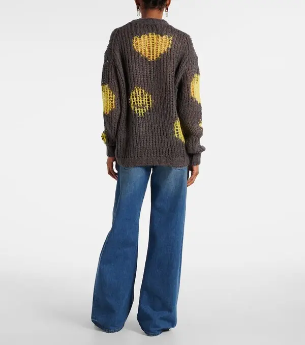 Acne Studios Embroidered Open-knit Sweater