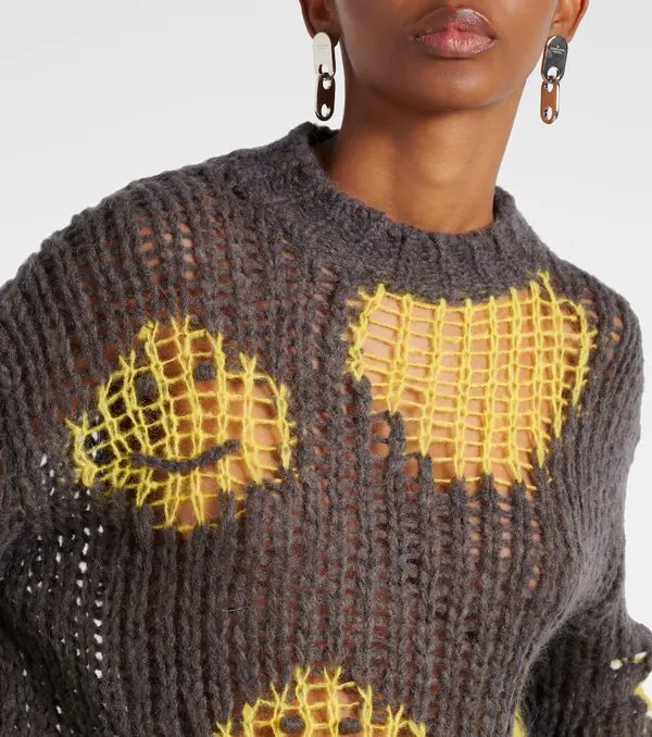 Acne Studios Embroidered Open-knit Sweater