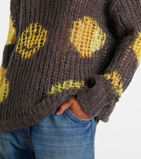 Acne Studios Embroidered Open-knit Sweater
