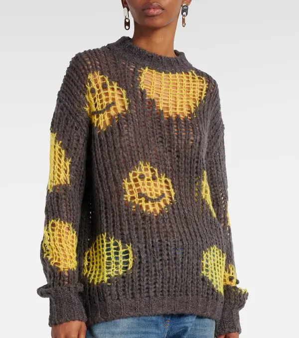 Acne Studios Embroidered Open-knit Sweater