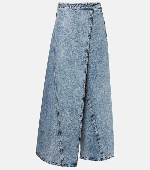 Alaïa Wide-leg Wrap Jeans - Blue