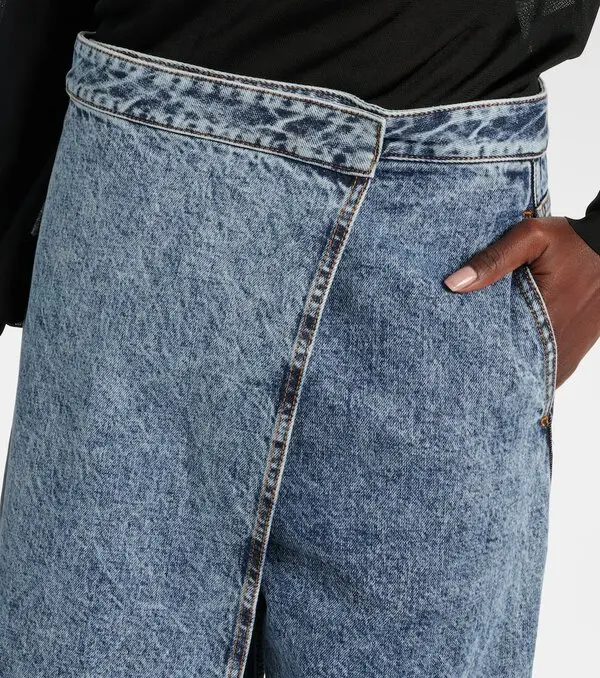 Alaïa Wide-leg Wrap Jeans - Blue