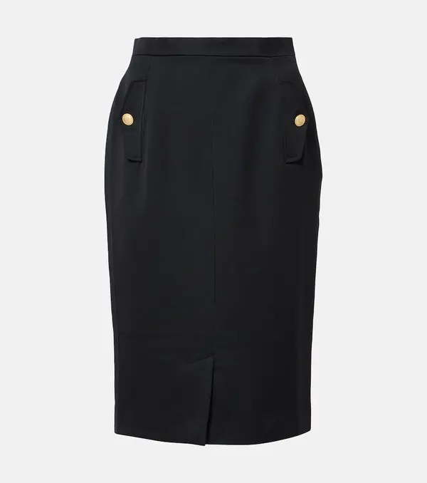 Alessandra Rich Virgin Wool Pencil Skirt