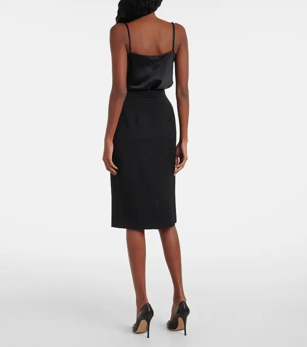 Alessandra Rich Virgin Wool Pencil Skirt