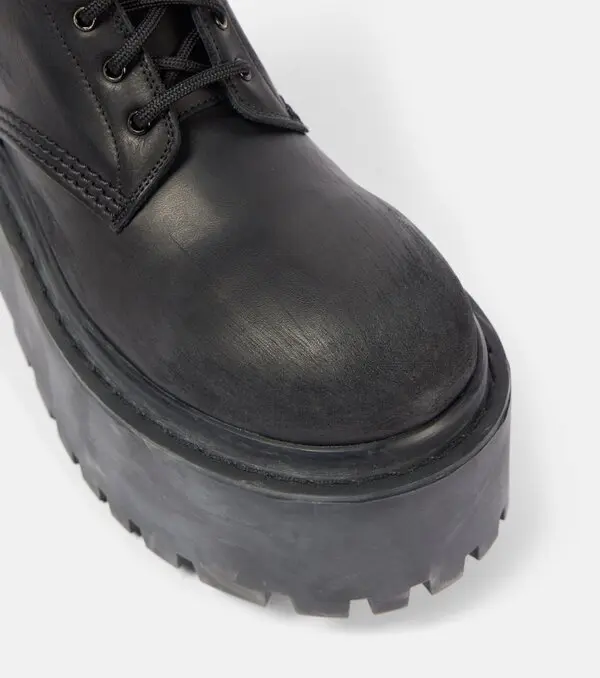 Balenciaga Strike Leather Platform Combat Boots