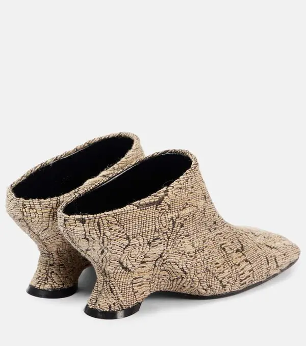 Dries Van Noten Jacquard Wedge Mules