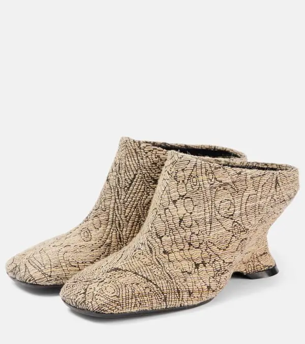 Dries Van Noten Jacquard Wedge Mules
