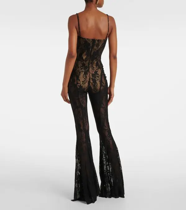 Norma Kamali Lace Flared Jumpsuit