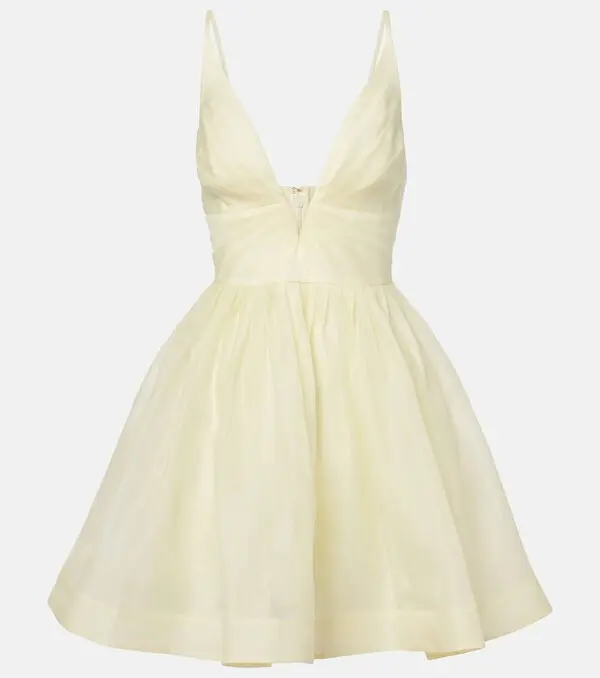 Zimmermann Illuminate Pleated Mini Dress - Yellow