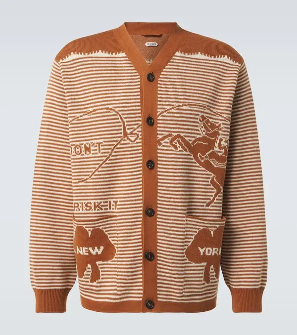 BODE Buckaroo Striped Cotton Cardigan