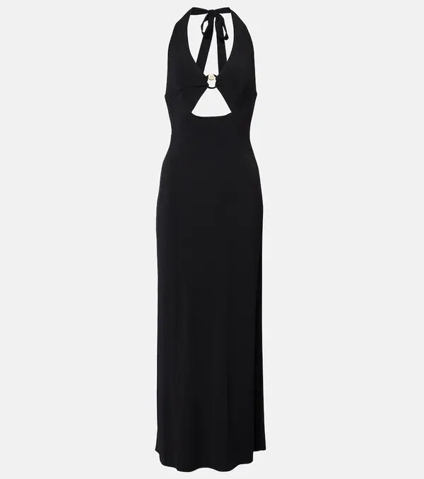 Max Mara Ghiotto Halterneck Maxi Dress - Black