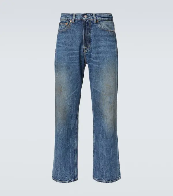 Our Legacy Third Cut Distressed Wide-leg Jeans - Blue