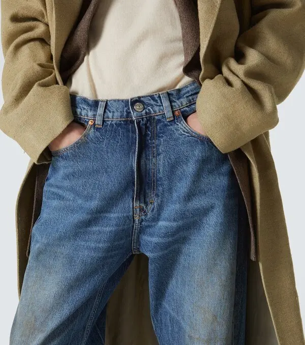 Our Legacy Third Cut Distressed Wide-leg Jeans - Blue