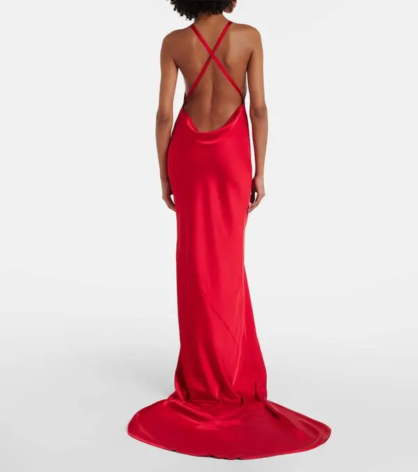 Norma Kamali Open-back Gown