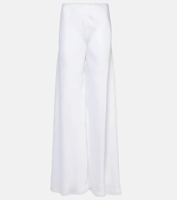 Norma Kamali High-rise Satin Straight Pants