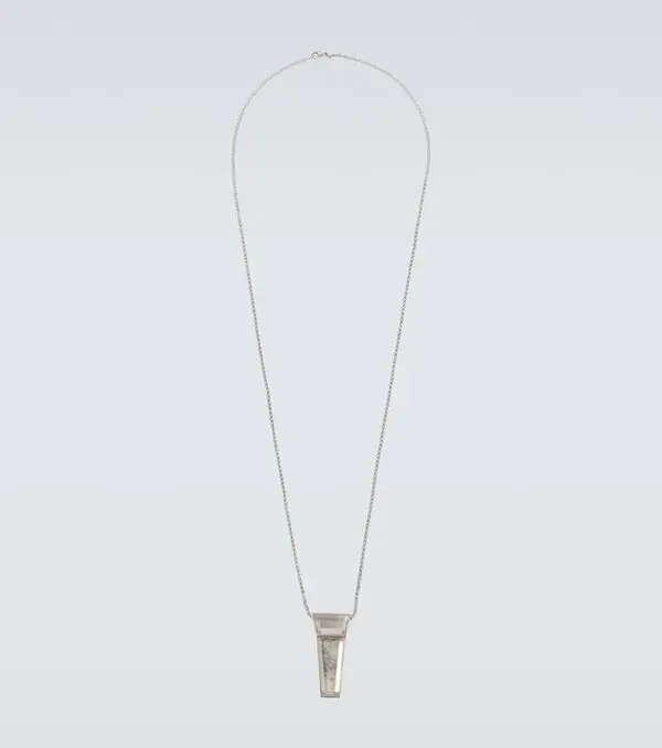 Rick Owens Crystal Trunk Charm Pendant Necklace - Silver